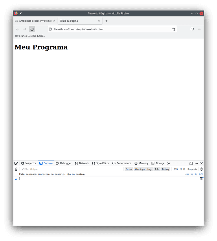 Development Environments Javascript Programming Setup · Franco Garcia