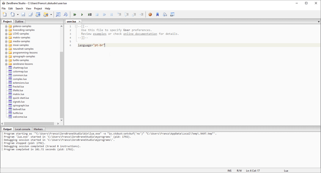 Development Environments Lua Programming Setup · Franco Garcia